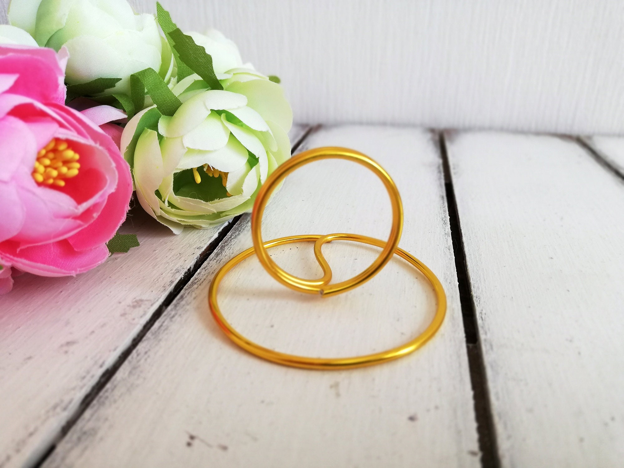 Menu stand Round table number holder Elegant number card | Etsy