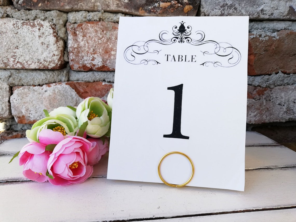 Round Table Number Holder Elegant Menu Stand Number Card | Etsy
