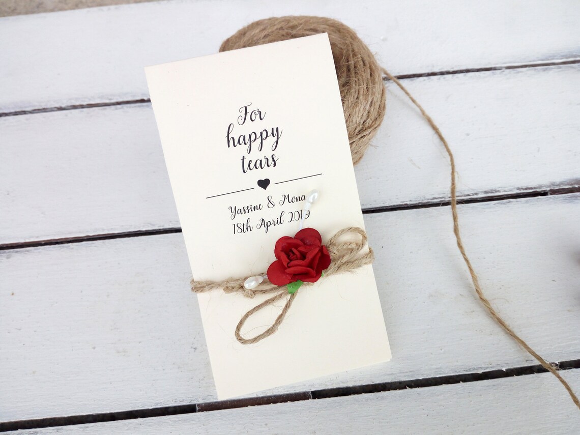 Wedding tissues Happy tears tissue pack Happy tears tissues | Etsy