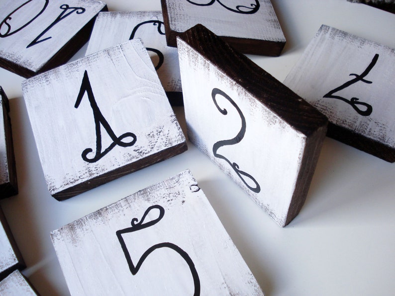 Vintage Wedding Table Number Wood Block Alone Table Numbers | Etsy