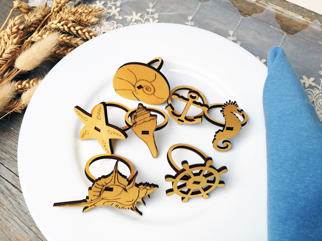 Nautical Napkin Ring, Beach Wedding, Nautical Baby Shower, Coastal ...