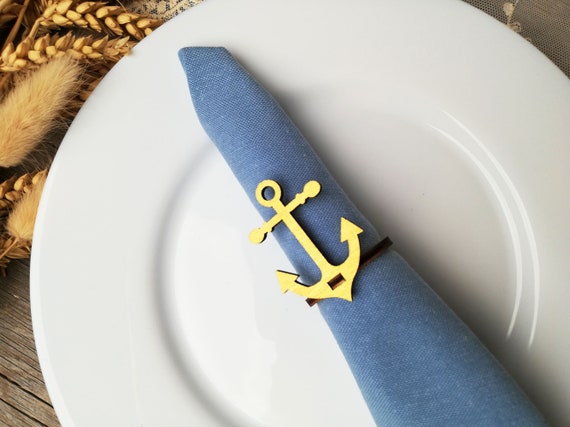 Anchor Napkin Ring Nautical Napkin Ring Beach Wedding Nautical Baby Shower Coastal Table Decor Etsy UK