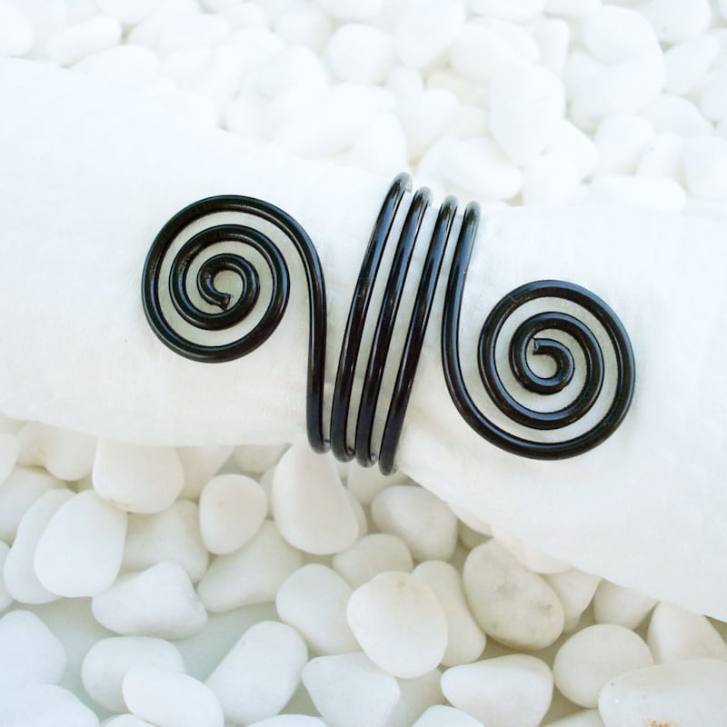 Black Napkin Ring - Etsy