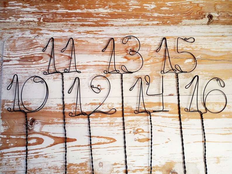Wedding Table Number Sticks Party Cocktail Table Decor Wire | Etsy