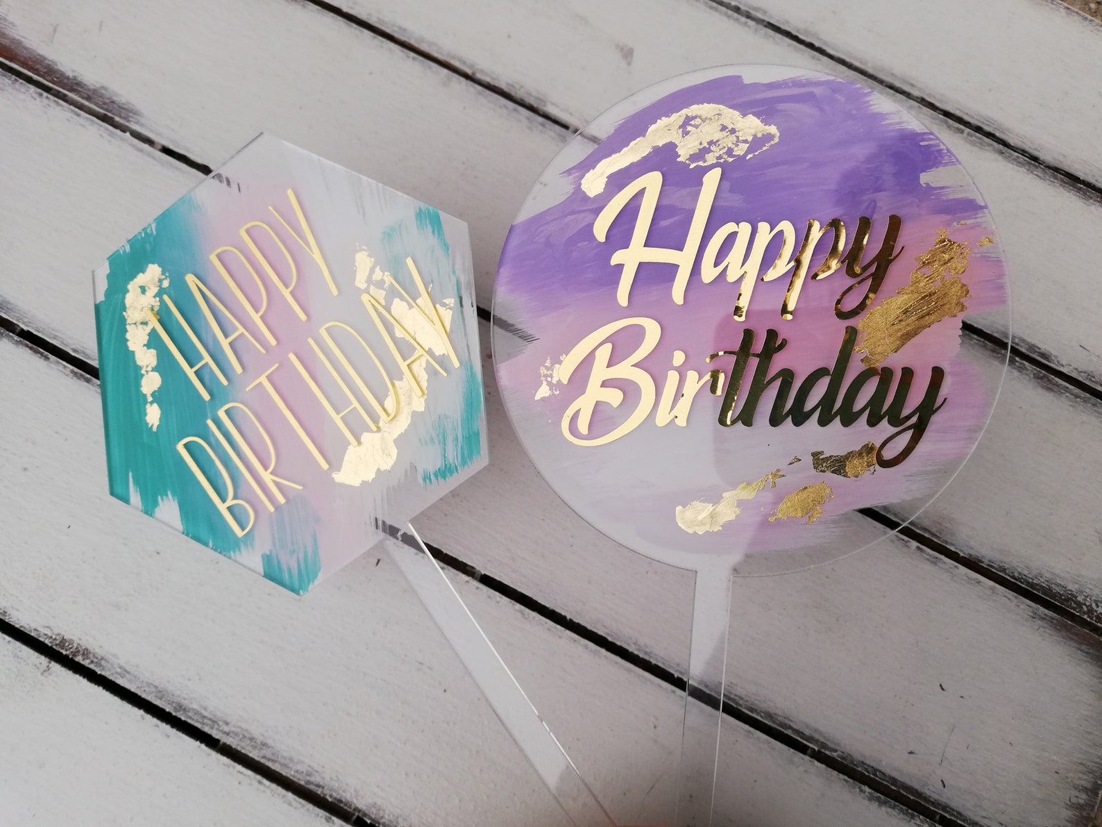 Acrylic Cake Topper Custom Cake Decoration Personalized | Etsy