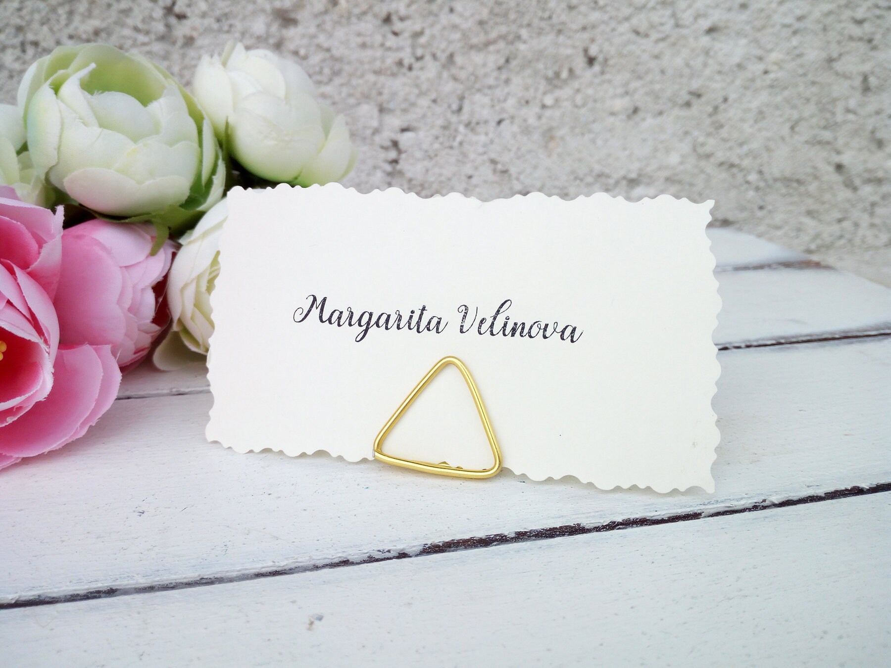 Triangle Place Card Holder Geometric Escort Card Holder Boho - Etsy