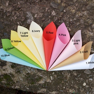 Confetti Cones, Petal Toss Cones, Custom Color Wedding Favor Cones ...