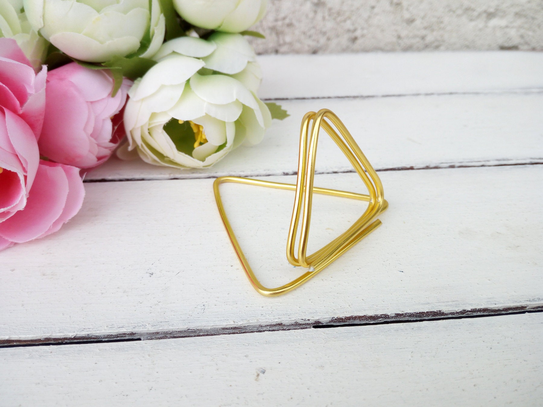 Triangle Table Number Holder Pyramid Menu Stand Geometric | Etsy