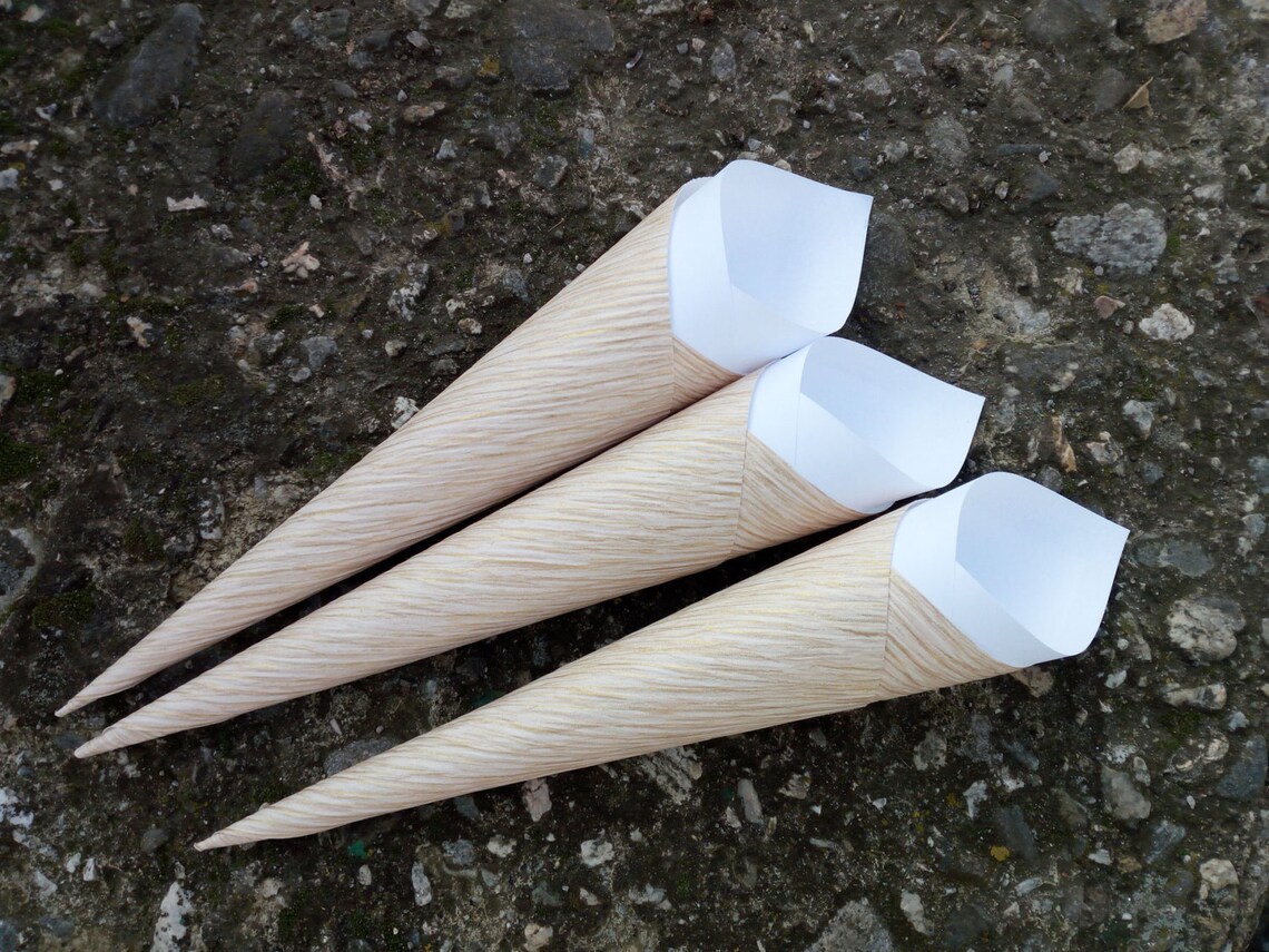 Confetti Cones Custom Petal Toss Cones Customized Gold Paper - Etsy
