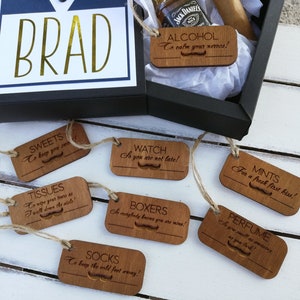 Groom Survival Kit Tag, Survival Kit, Wooden Gift Tags, Groom Gift ...