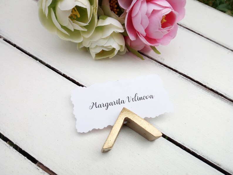 Place Card Holder Gold Wedding Escort Card Holder Triangle | Etsy Canada