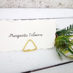 Triangle Place Card Holder, Geometric Escort Card Holder, Boho ...
