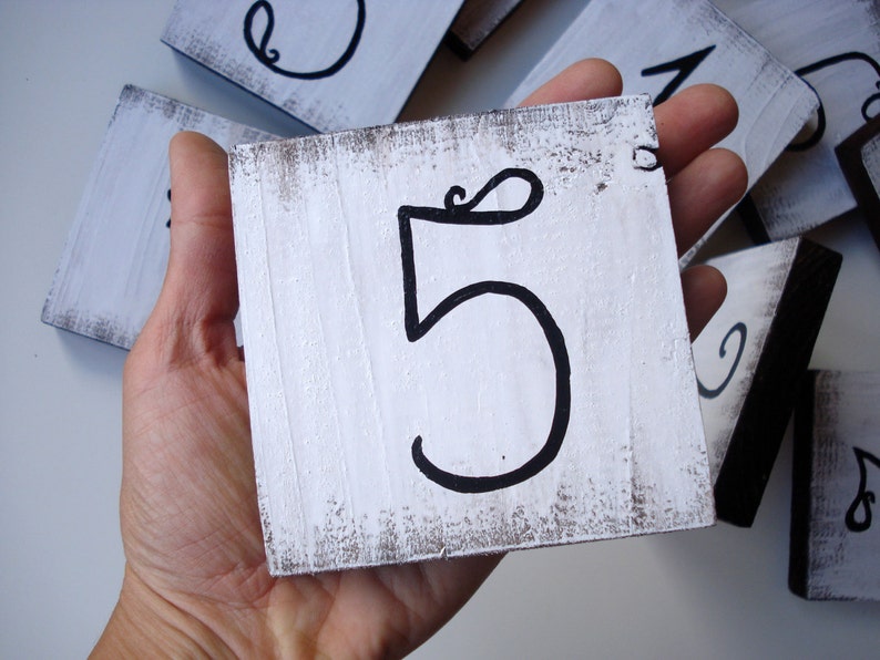 Vintage Wedding Table Number Wood Block Alone Table Numbers | Etsy