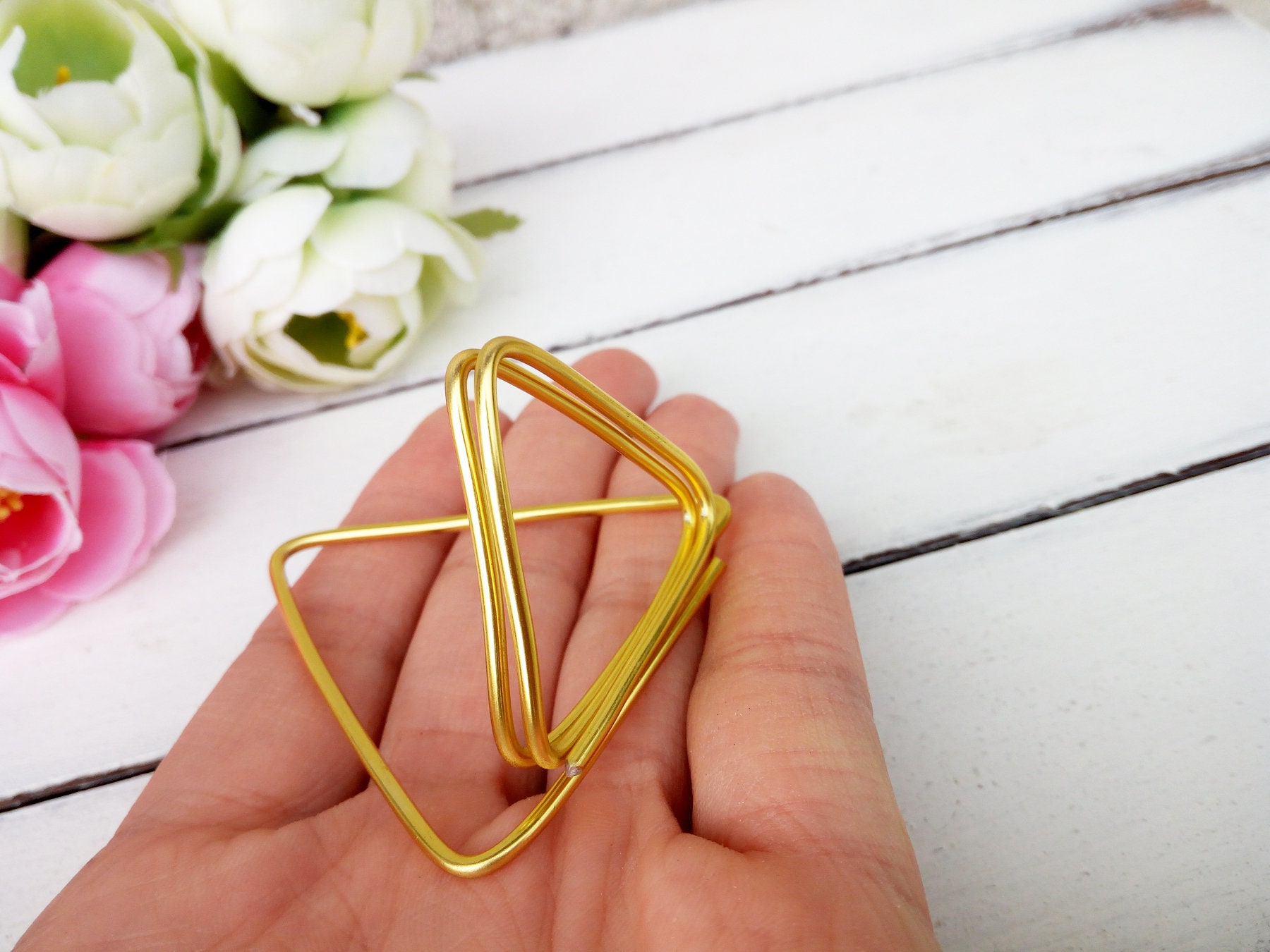 Triangle Table Number Holder Pyramid Menu Stand Geometric | Etsy