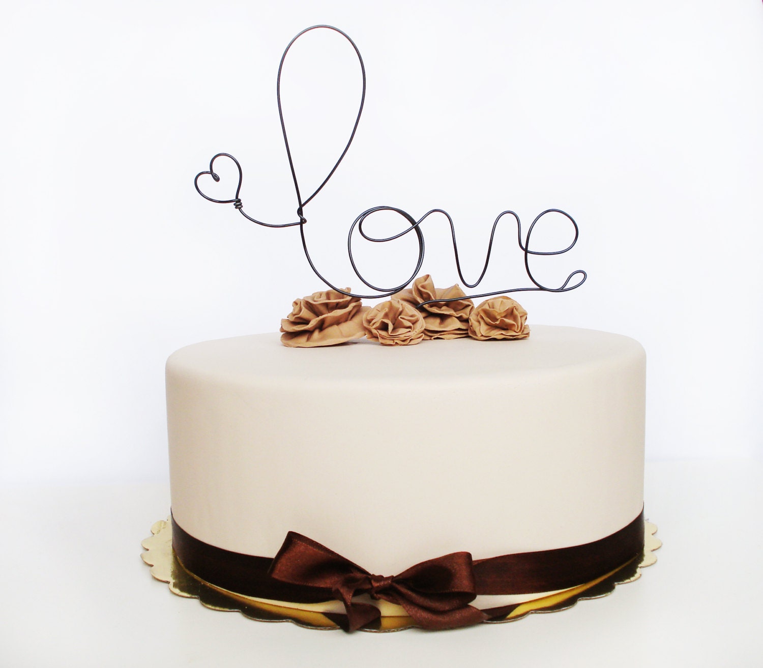 Love Cake Topper Wedding Cake Sign Heart Rustic Cake Decor | Etsy