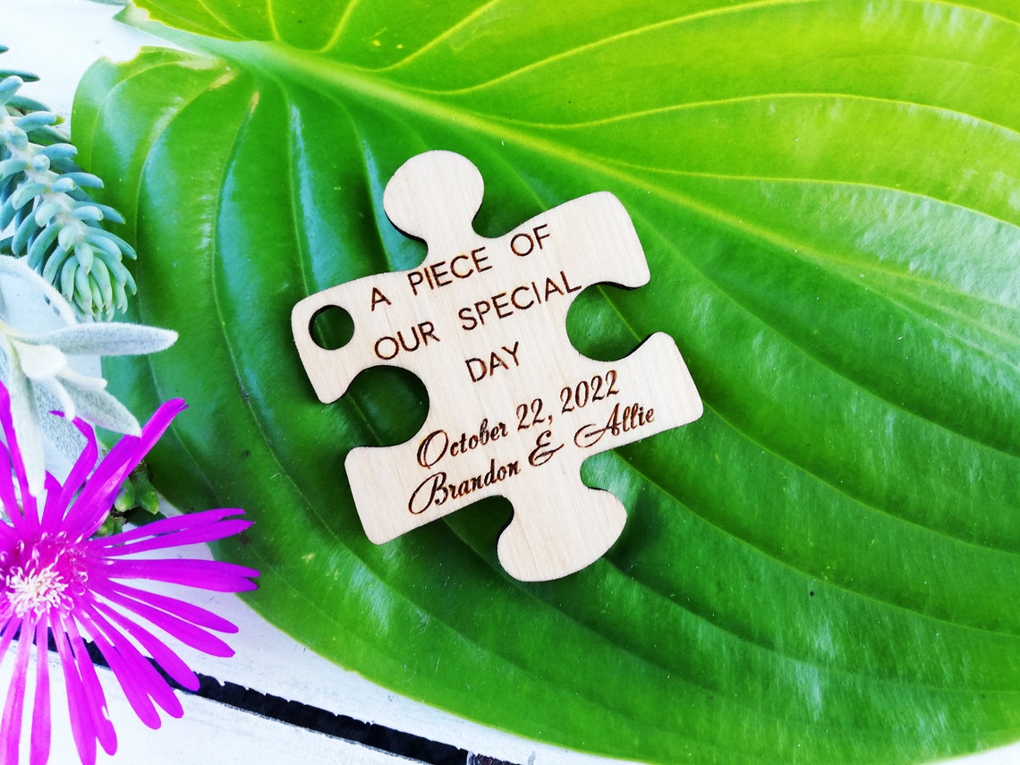 Puzzle Tag, Wedding Favours Box Tag, Rustic Wedding Favor, Puzzle ...