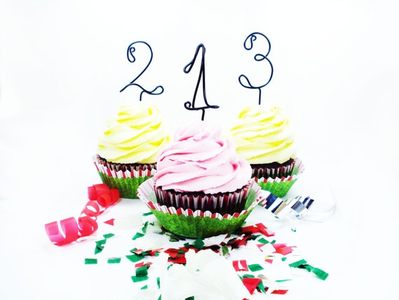 Number Cake Topper Birthday Party Decoration Cake Wire - Etsy