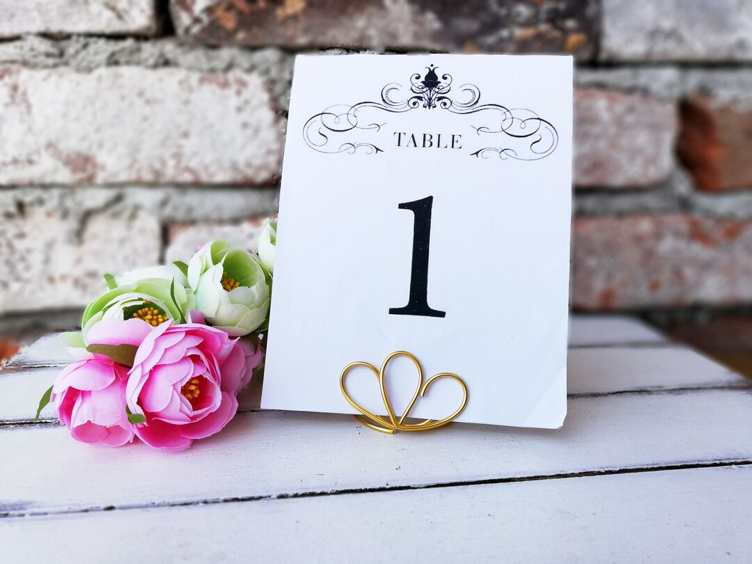 Two Hearts Table Number Holder, Menu Stand, Number Card Holder, Boho ...