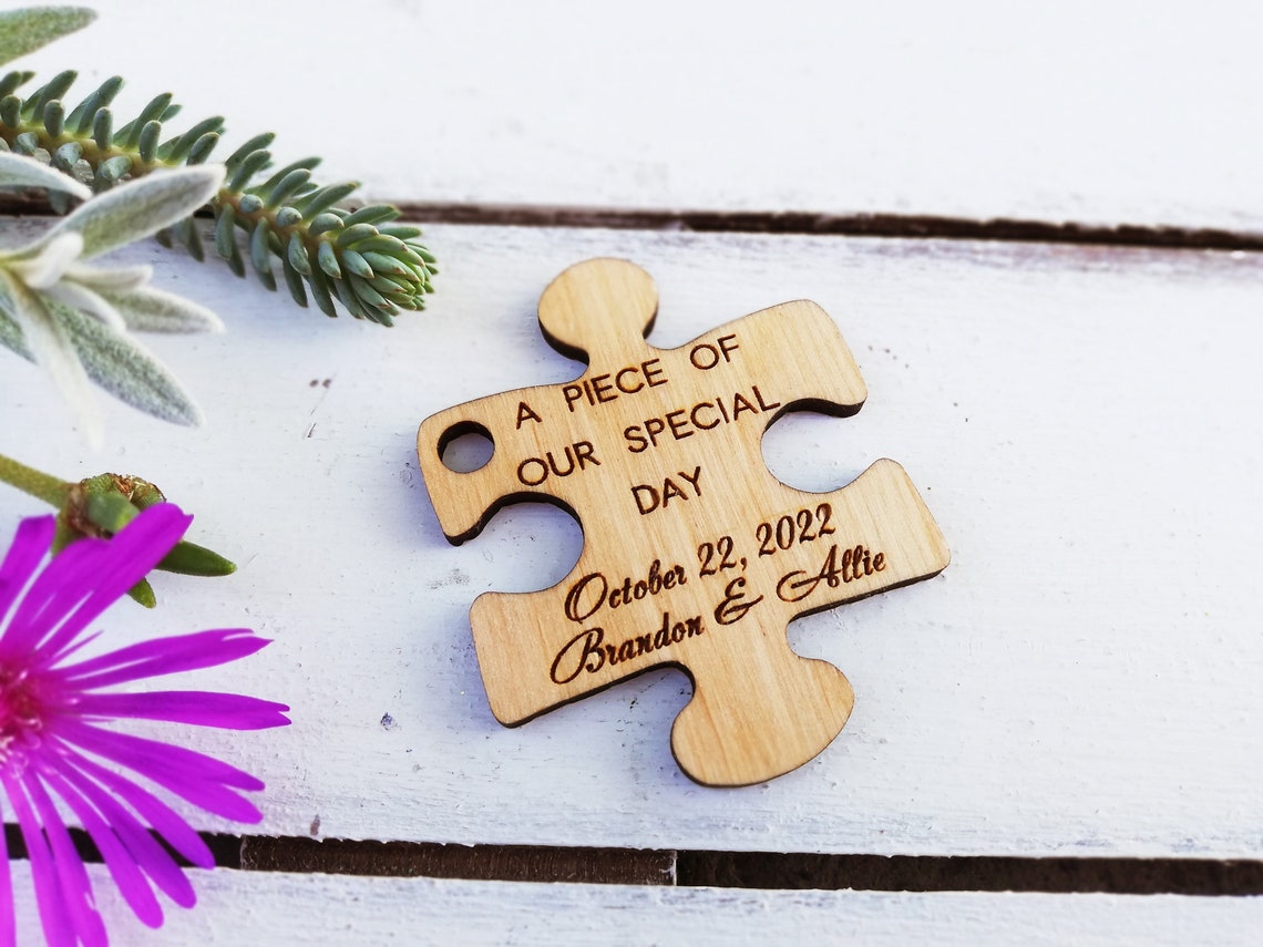 Puzzle Tag, Wedding Favours Box Tag, Rustic Wedding Favor, Puzzle ...