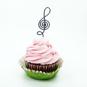 Clef Cupcake Toppers, Wedding Party Cake Topper, Birthday Favors, Music ...