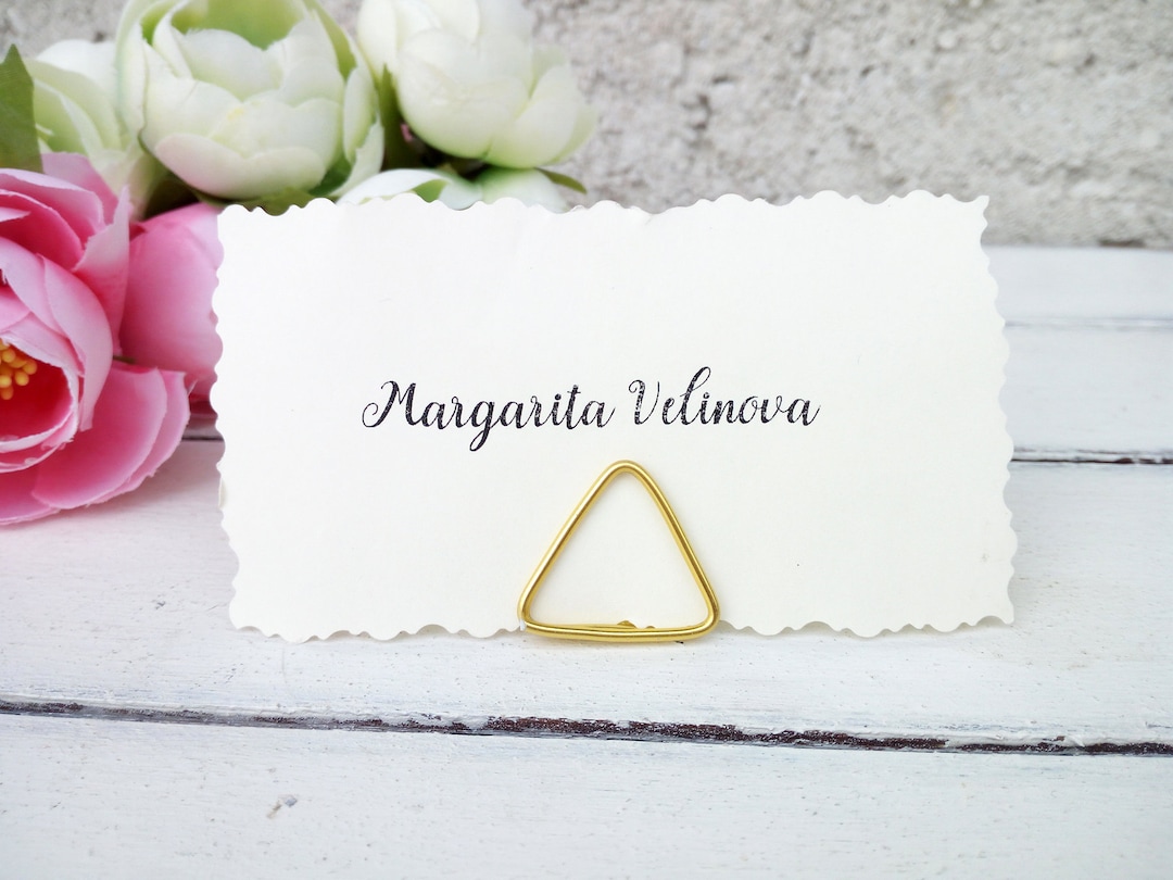 Triangle Place Card Holder, Geometric Escort Card Holder, Boho ...