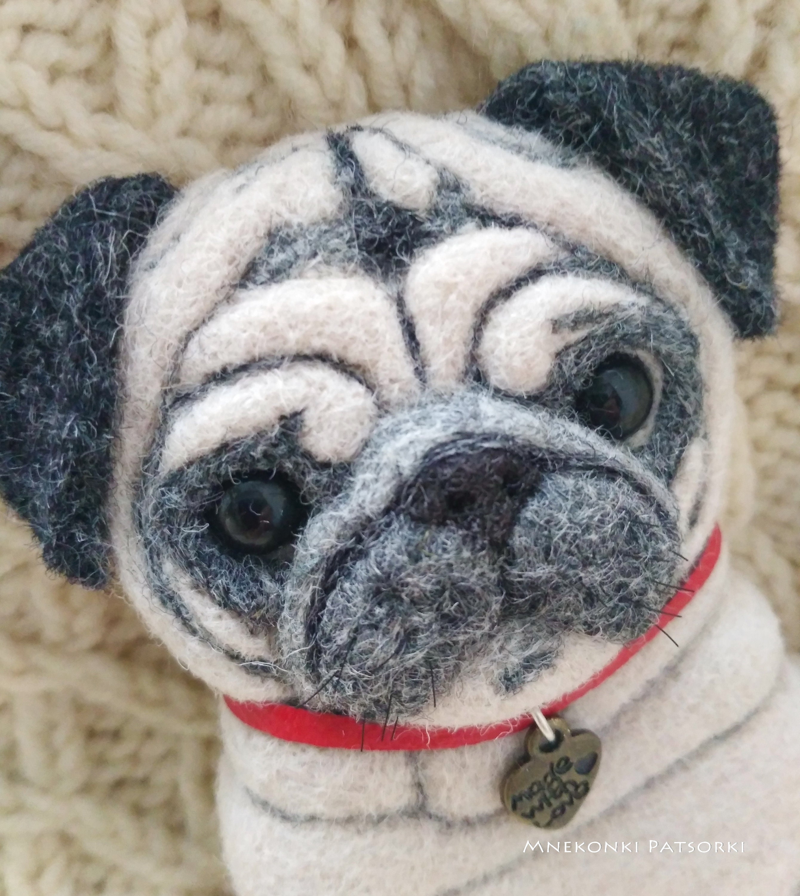 Pug Handmade Felt Brooch Made to Order Pug Needle Felting Dog | Etsy