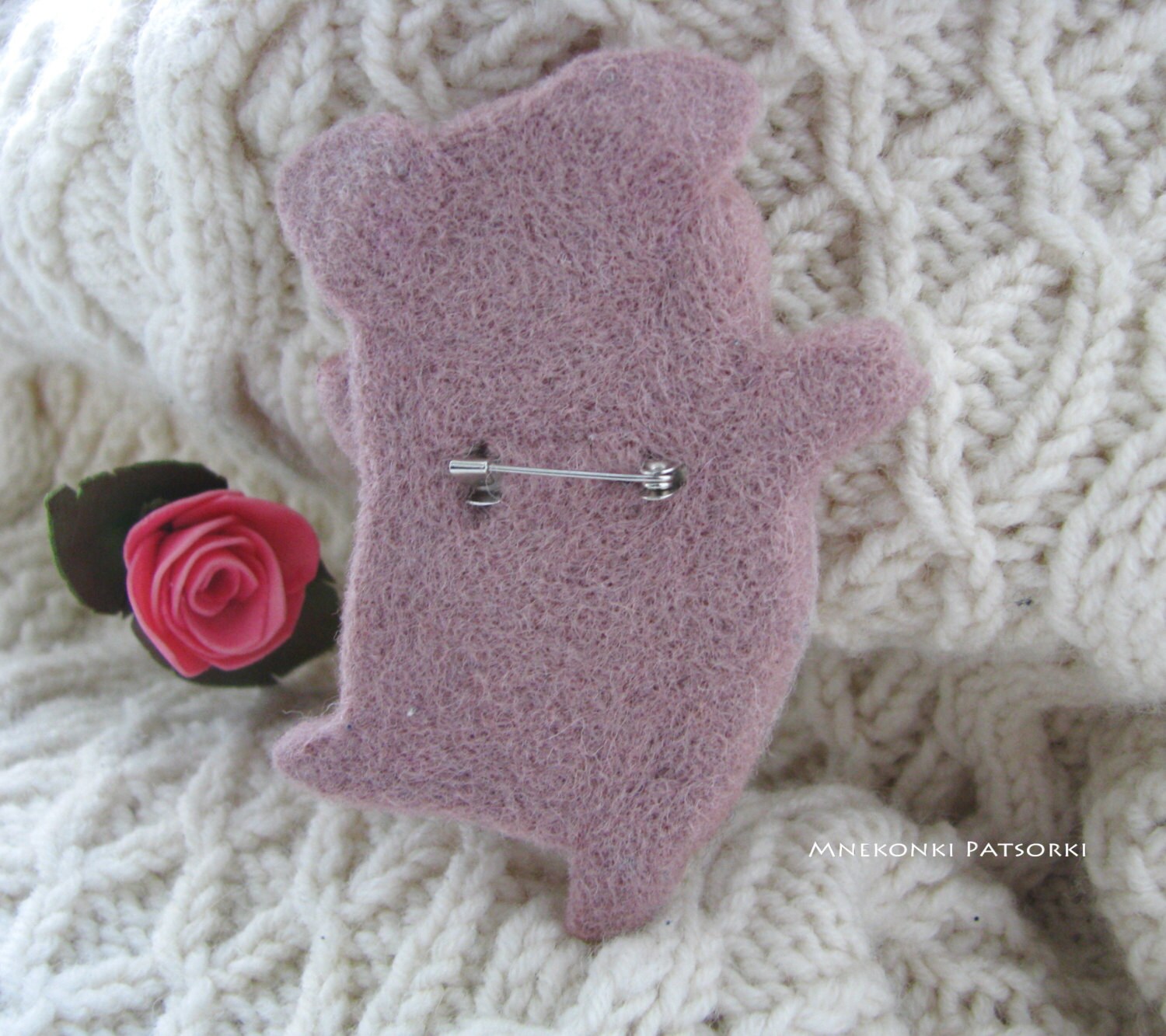 Needle Felting Pink Pig Made to Order Needle Felted Brooch Pink Piggy ...