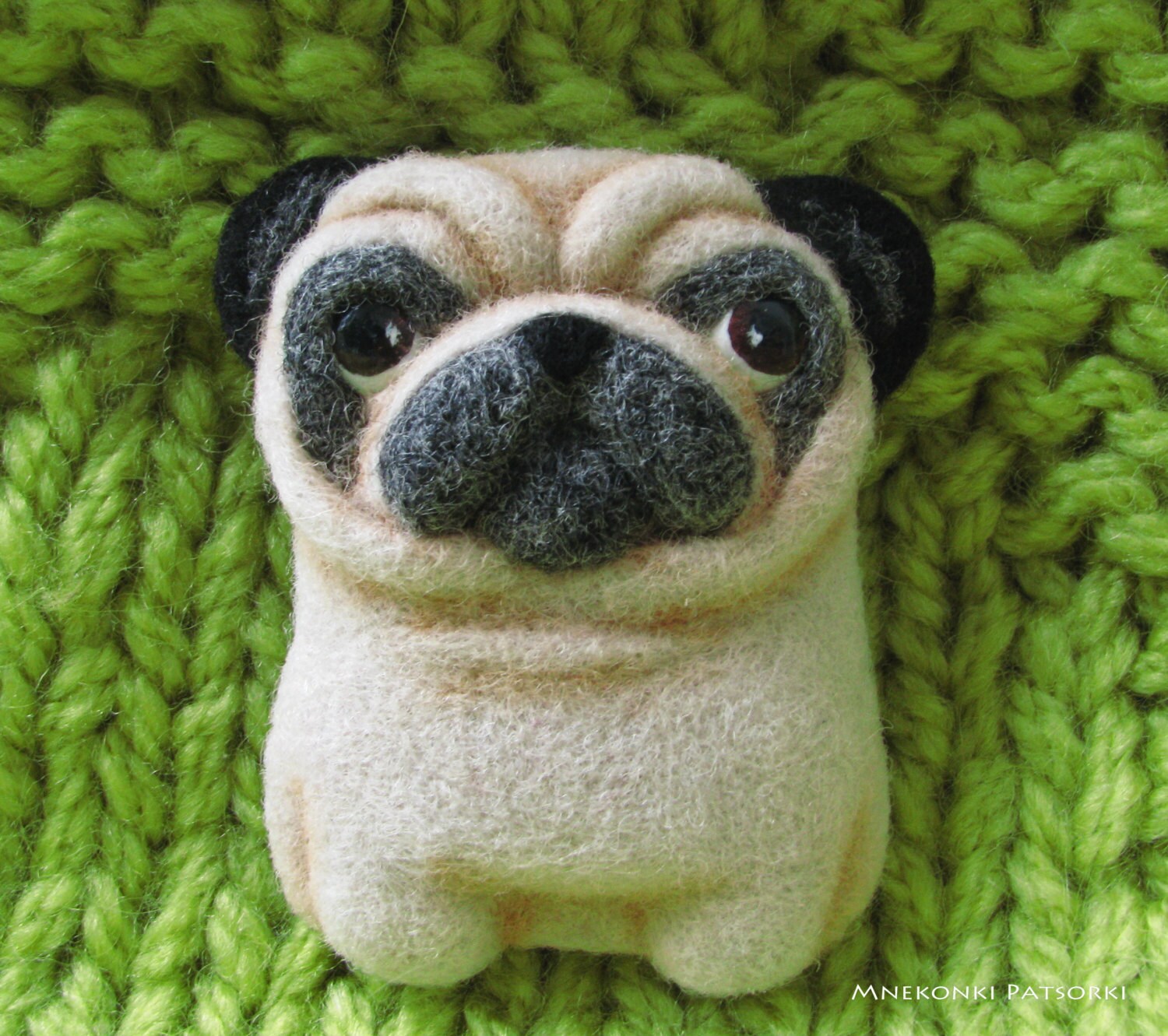 Pug Handmade Felt Brooch Made to Order Pug Needle Felting Dog Wool Jewelry Needle Felted Brooch ...