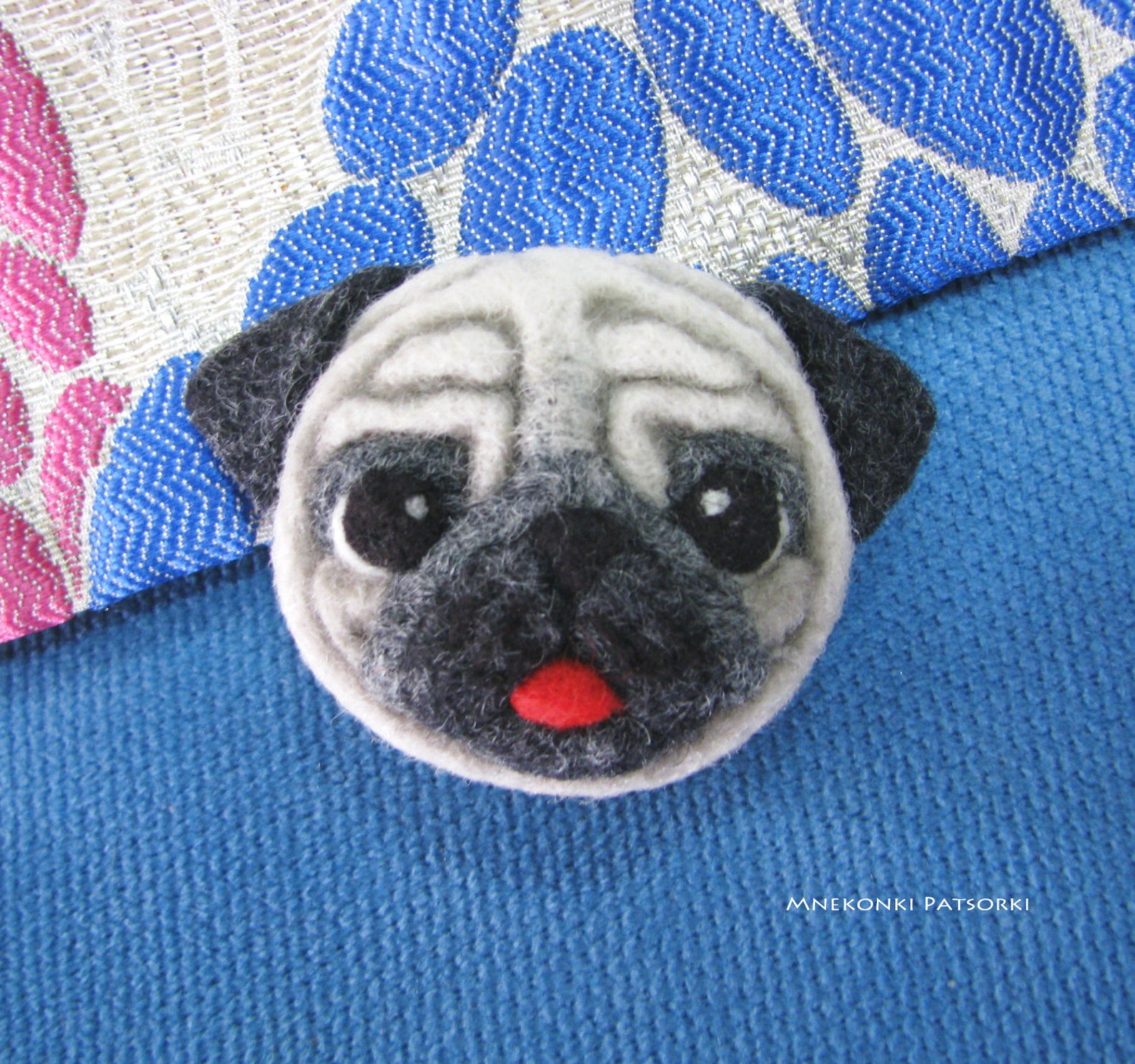 Pug Handmade Felt Brooch Made to Order Pug Needle Felting Dog - Etsy