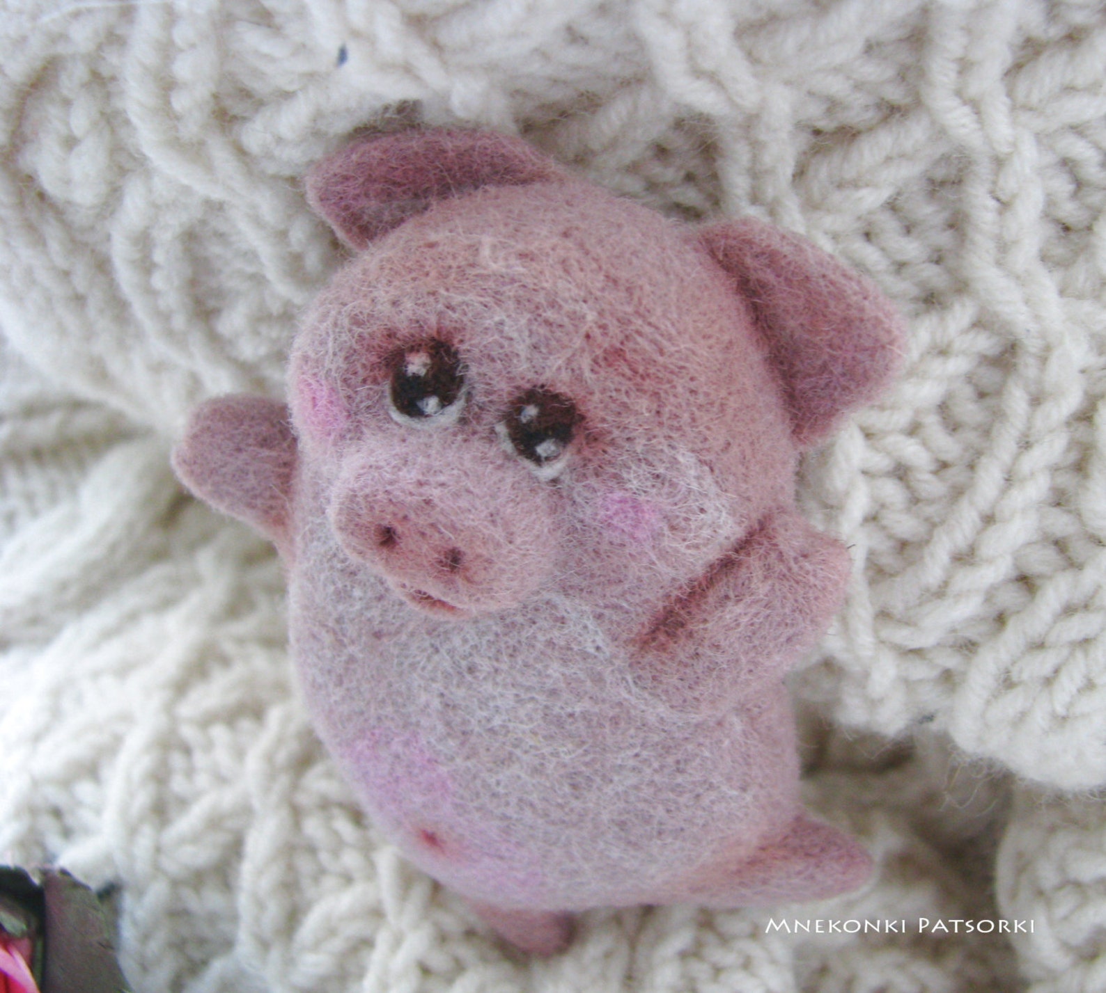 Needle Felting Pink Pig Made to Order Needle Felted Brooch Pink Piggy ...
