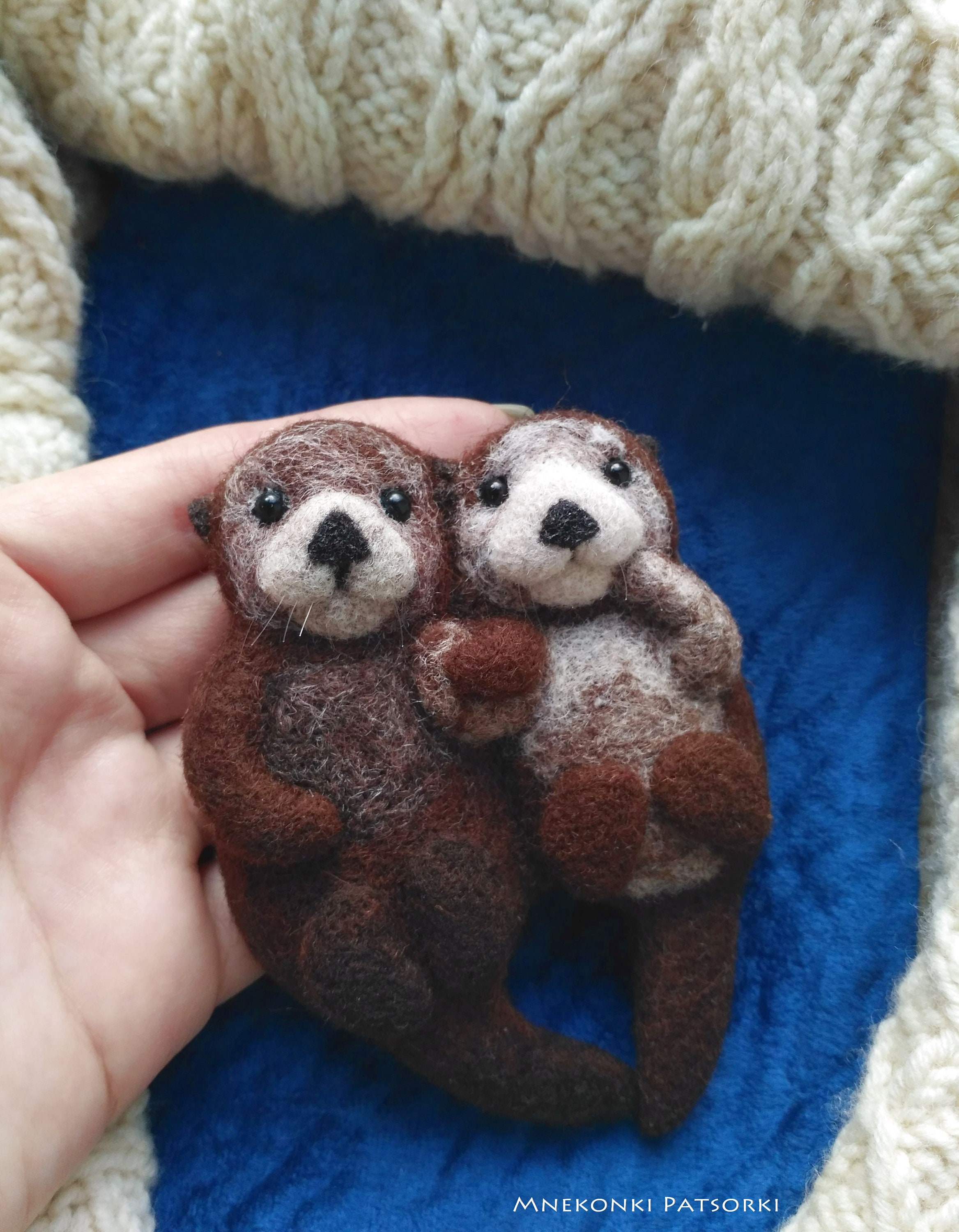 Sea Otters Holding Hands Felted Brooch Felt Animal Needle - Etsy Canada