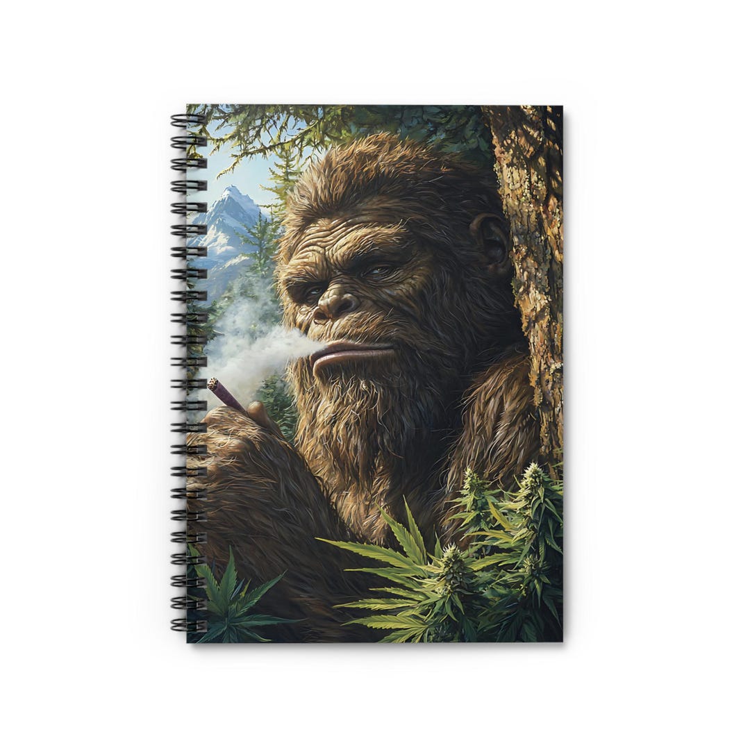 Bigfoot Cannabis Inspired Spiral Notebook Sasquatch, Unique Gift ...