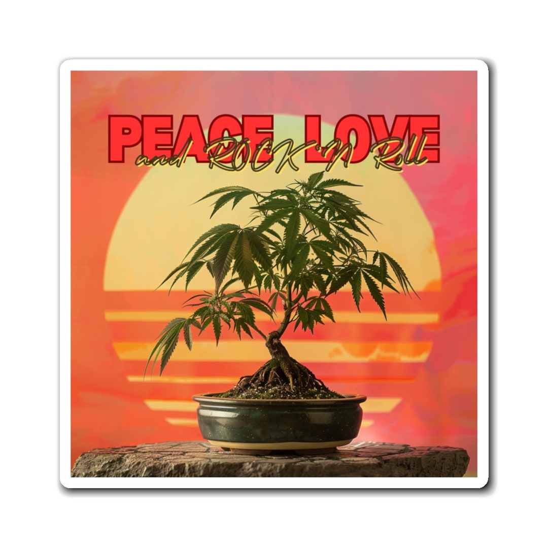 Cannabis Peace Love Magnets - Etsy