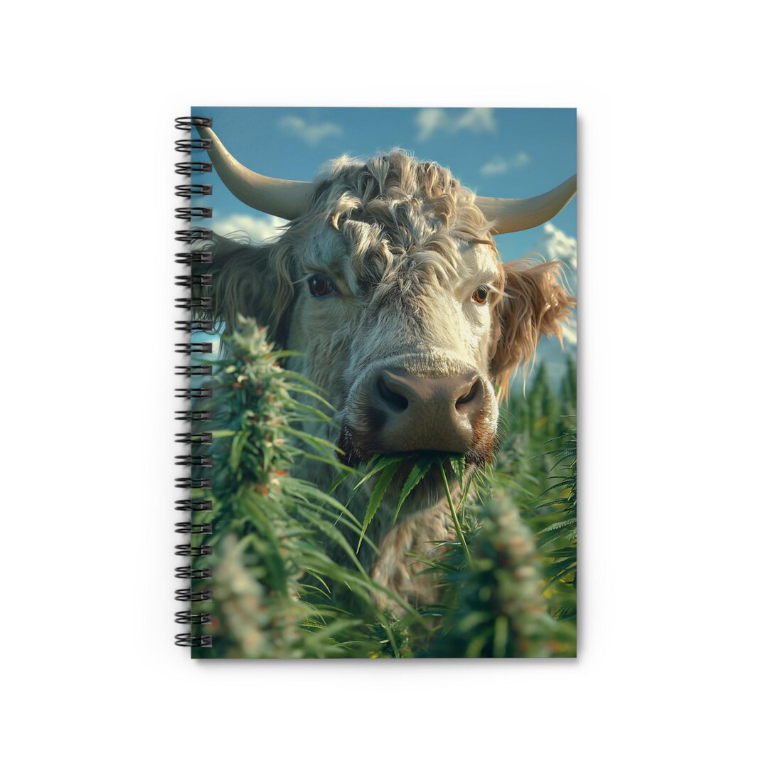 Cannabis Inspired Spiral Notebook Cow, Perfect for Journaling, Notes ...