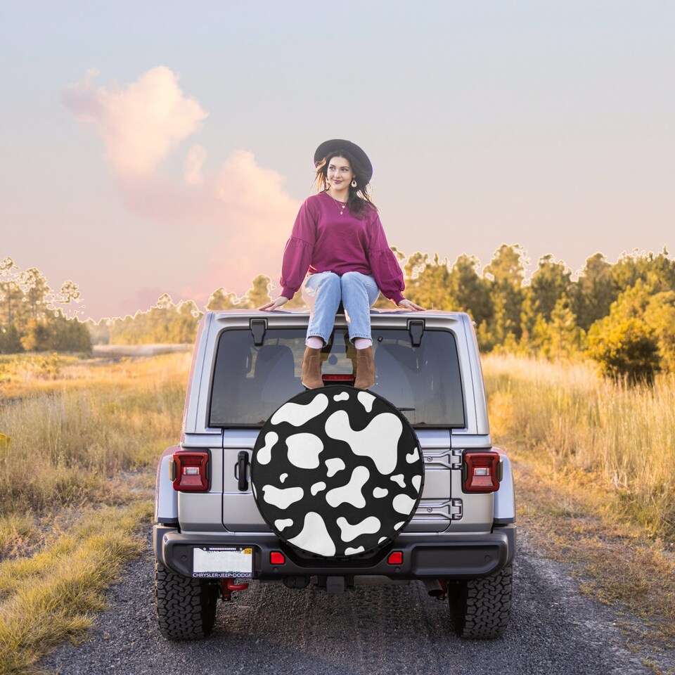 Cow Animal Print - Spare Tire Cover for Jeep Wrangler, Jeep Liberty ...