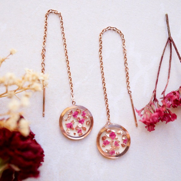 Flower Threader Earrings - Etsy