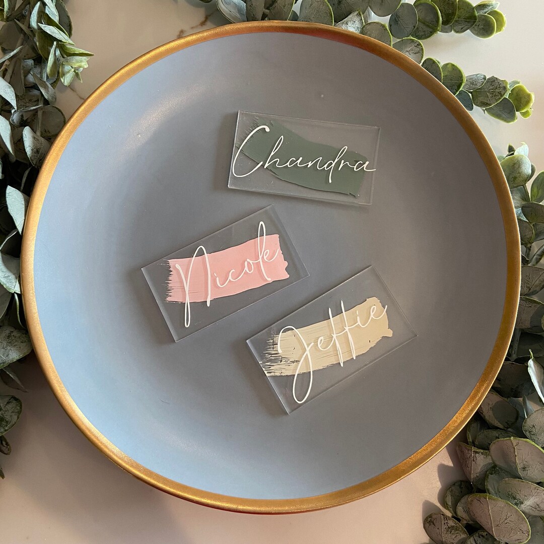 Acrylic Rectangle Name Place Cards/wedding Place Cards/party Place ...