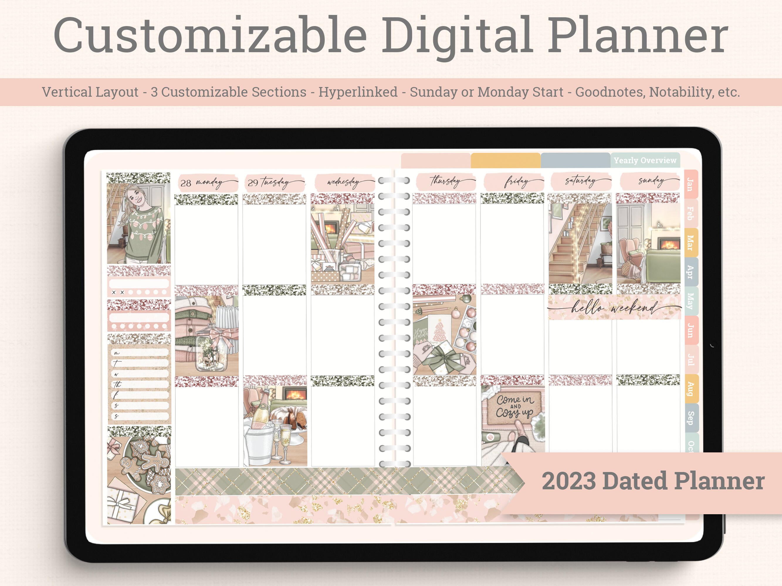 2023 Digital Planner Goodnotes Minimalist Digital Planner 2023 Digital ...