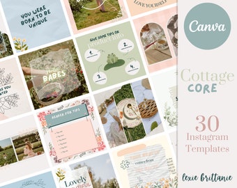 Cottagecore Canva Templates - Etsy