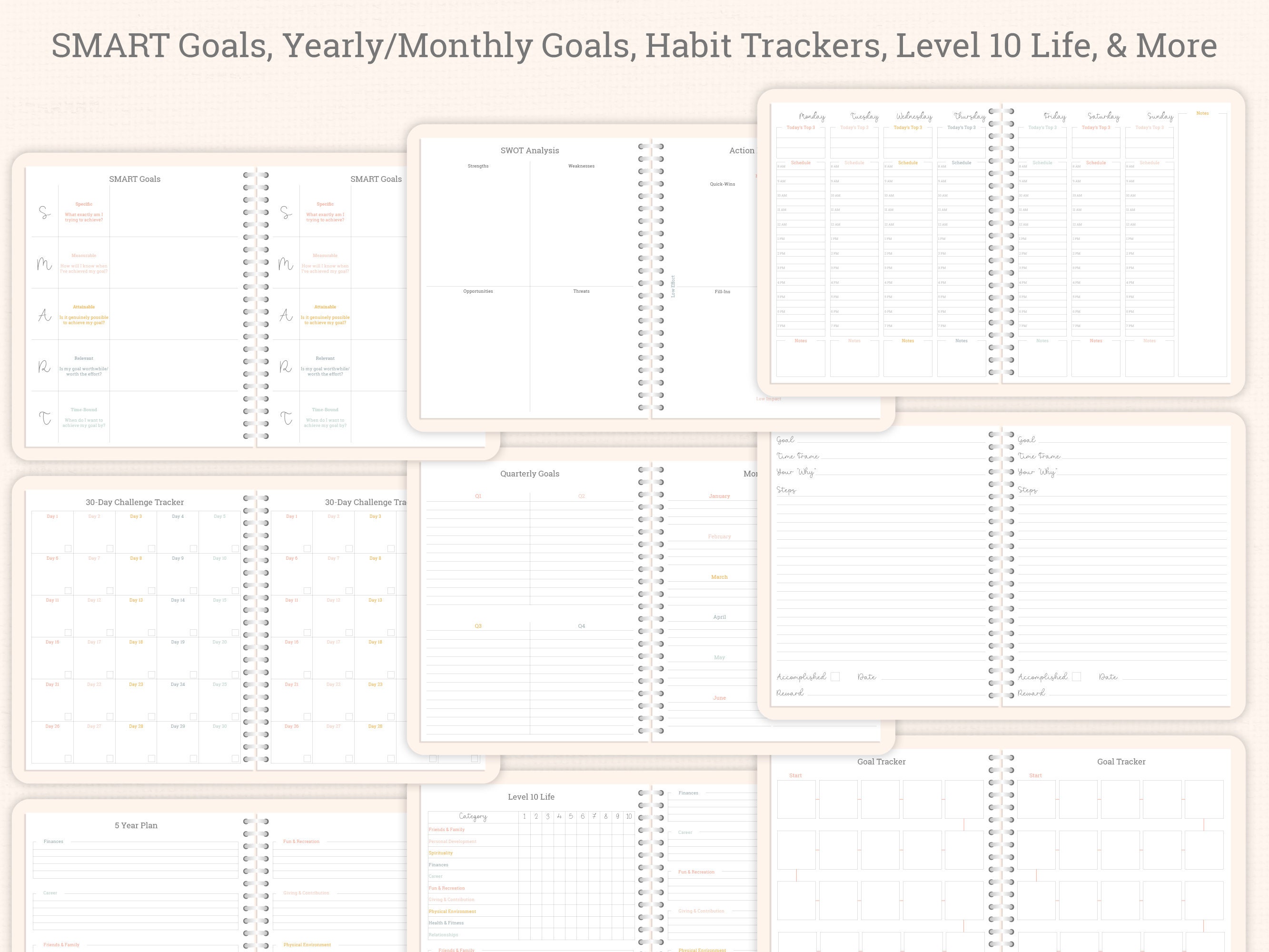 Digital Goal Setting Planner 2023 Goodnotes Digital Goal Planner ...