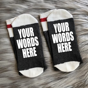 Custom Socks-custom Words Socks-novelty Socks-socks With Words ...