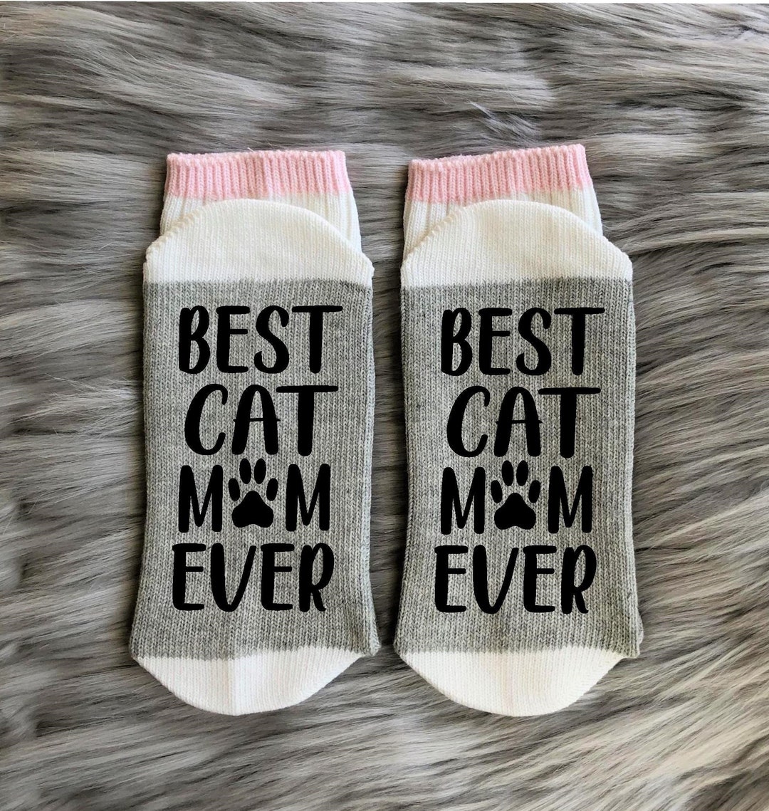 Best Cat Mom Ever Gift-cat Socks-pet Gifts-cat Lover Gift-fur Mama-cat ...