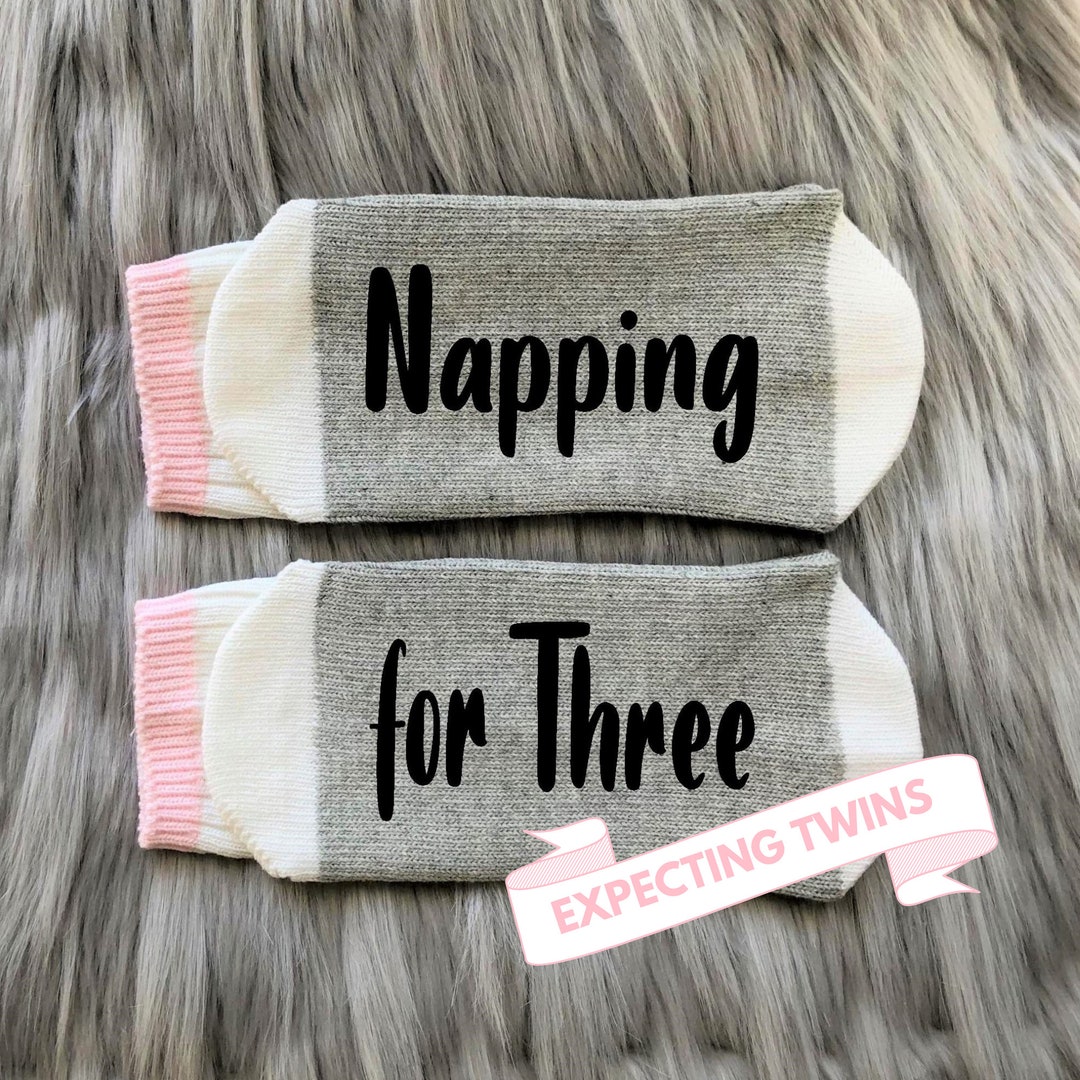 Expecting Twins Socks-twins Gift-napping for Three Socks-twin Mom Socks ...
