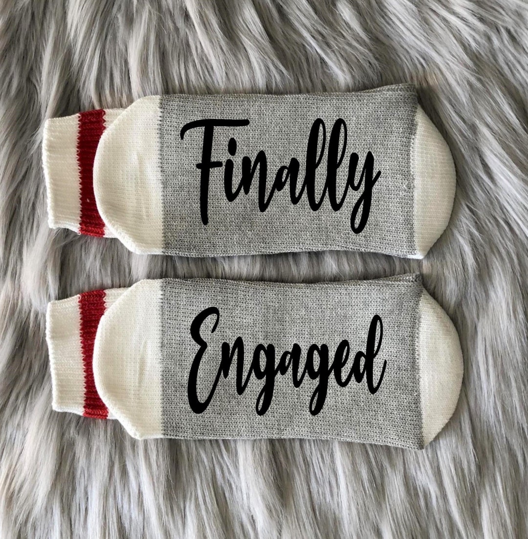 Finally Engaged Socks - Engagement Gift - Couples Engagement Gifts ...