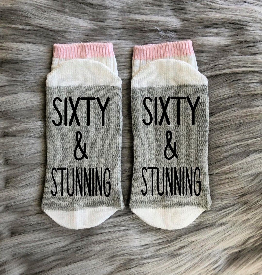 Sixty & Stunning Birthday Socks-60th Birthday Party Gift-best Friend ...