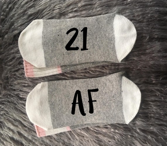 21 Af-birthday Girl-21st Birthday-birthday Socks-21st Birthday | Etsy