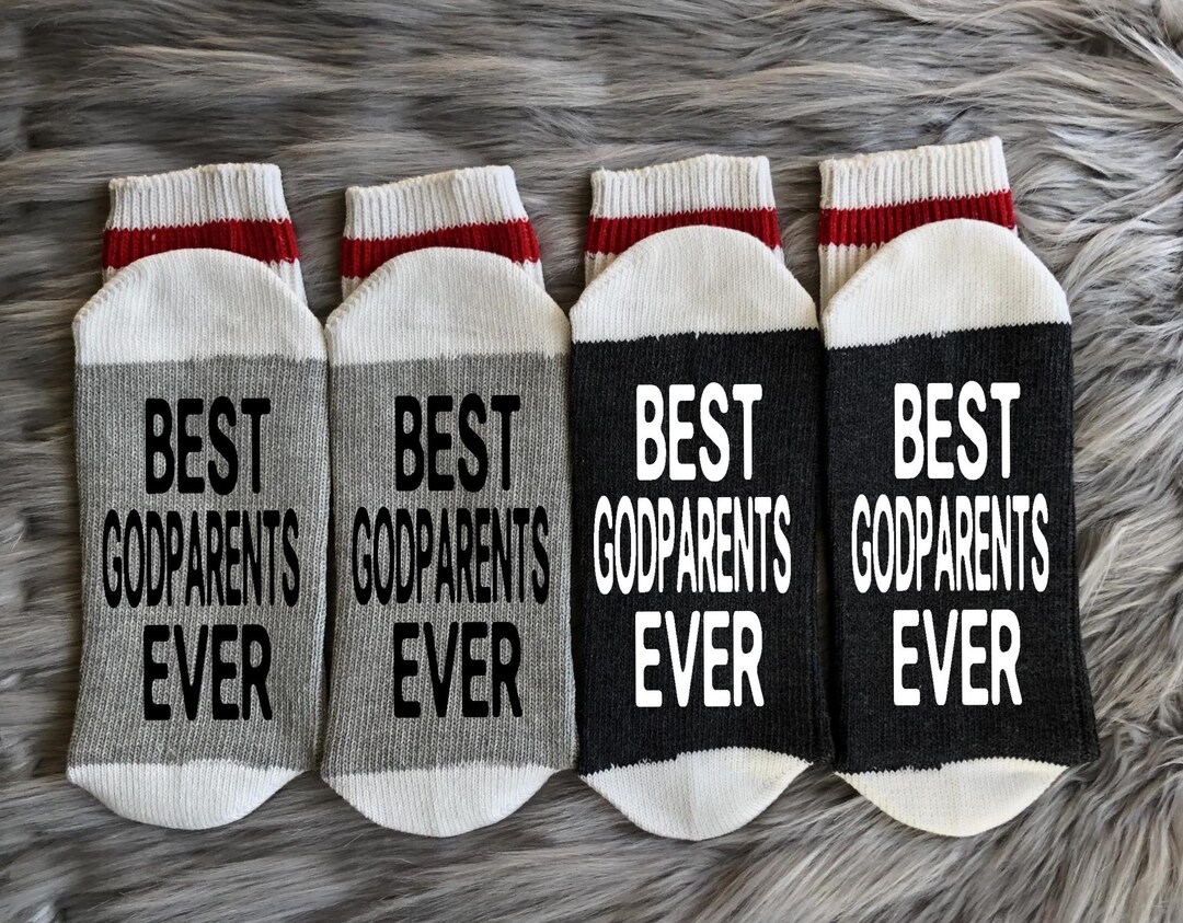 Best Godparents Ever Socks - Godfather and Godmother Gift - Grandparent ...