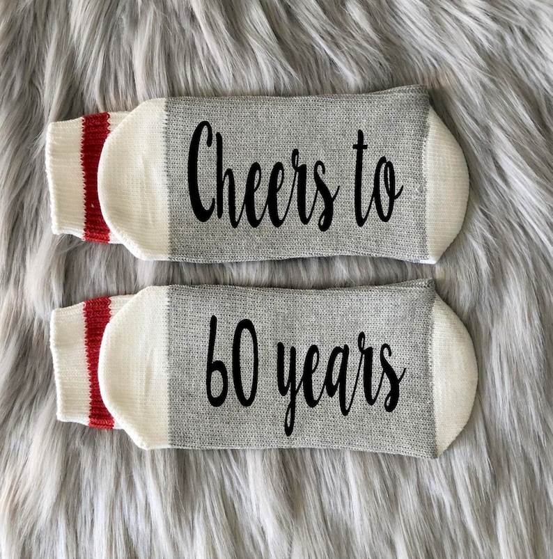 Cheers to 60 Years Socks-60th Birthday Socks-60th Birthday Gift ...