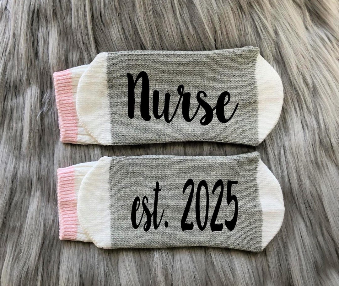 Nurse Est 2025 Socks Custom Nurse Socks-nurse Gifts-nurse off Duty ...