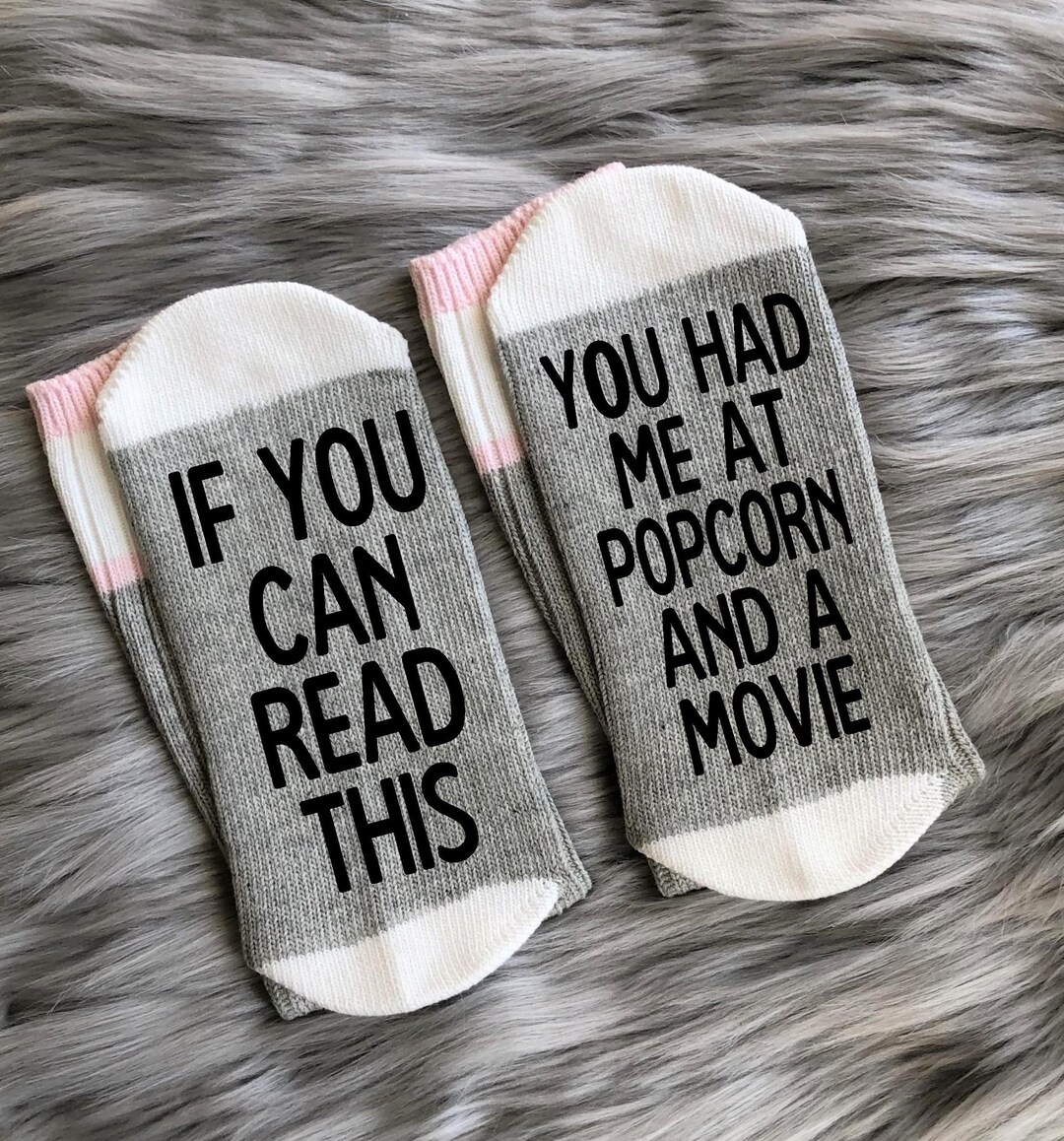 Popcorn and a Movie-movie Socks-movie Gifts-movie Lover Gift-movie Buff ...